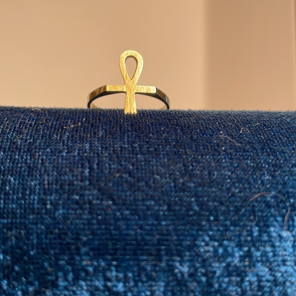 10k Gold Ankh Ring-Ancient Egyptian Ankh Symbol Of Li… - Gem